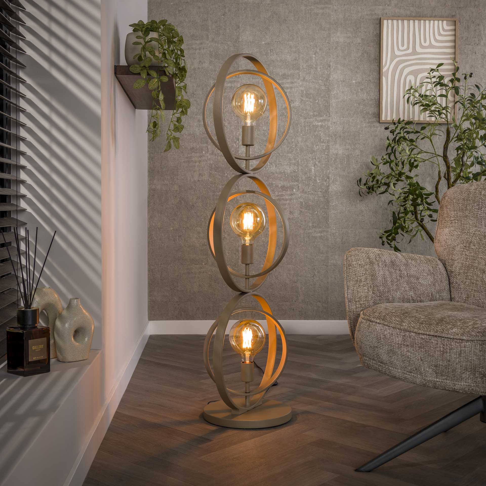 Vloerlamp Sterre - Beige - Metaal - 124 cm