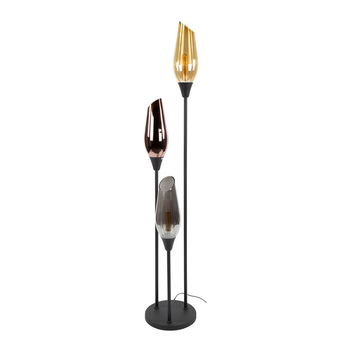 Vloerlamp Alune - 3-lichts - Mix - Glas - 168 cm